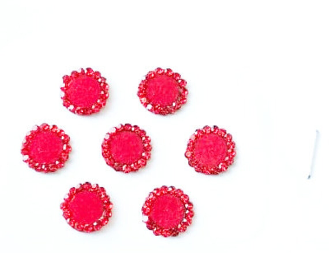 Red Round Bindis 2 Pack of Indian Velvet Bollywood Style - Etsy