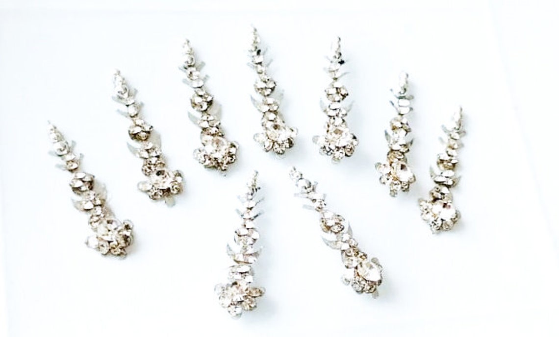 Long Silver Bindi Bridal Stone Body Art Face Jewels Bindis - Etsy