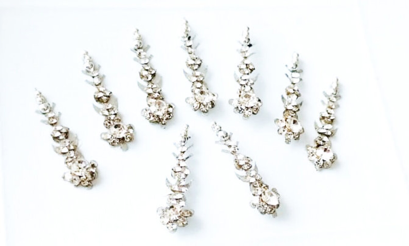 Long Silver Bindi Bridal Stone Body Art Face Jewels Bindis - Etsy