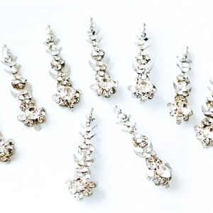 Long Silver Bindi Bridal Stone Body Art Face Jewels Bindis - Etsy