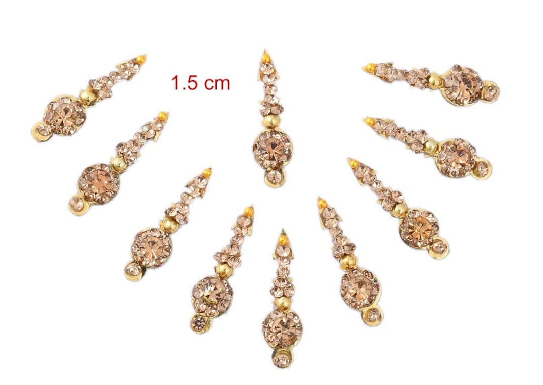 Gold Bindis, Bindi in Gold, Folden Long Bindi, Crystal Body Art ...