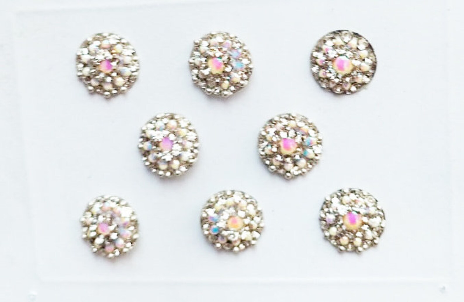 Silver Round Bindis bridal Pink Dots Bindis Indian Jewelry - Etsy