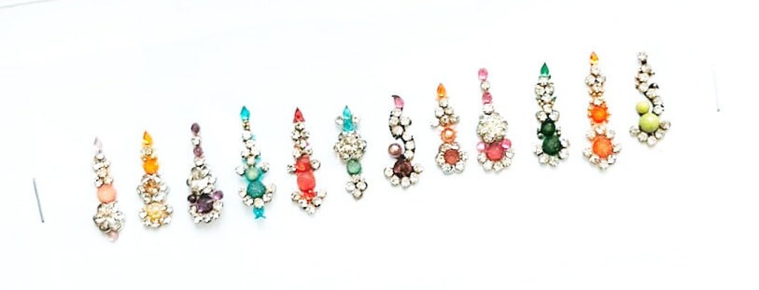 Long Bindi Designer Party Wear Bindi Sticker Indian Wedding Face ...