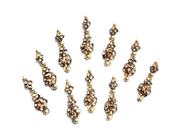 Gold Long Bindis Face Jewels Bindis bridal Bindis Stickers - Etsy