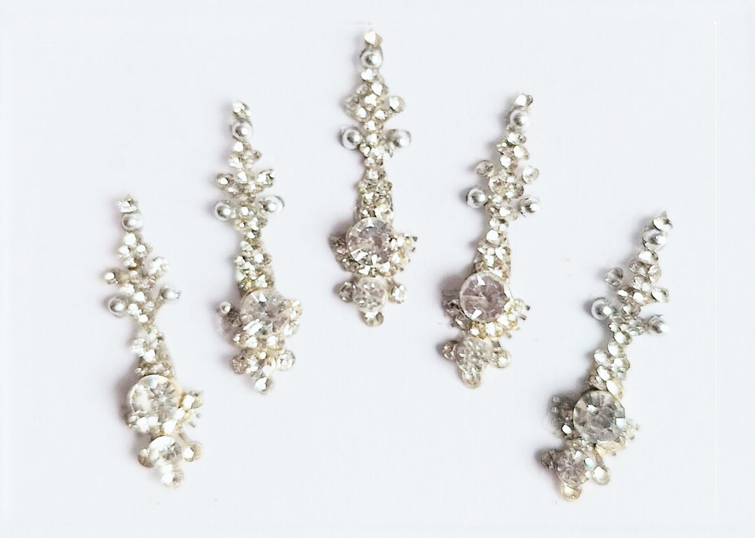 Wedding Bindis Long Silver Festival Face Jewels, Bollywood Silver Art ...