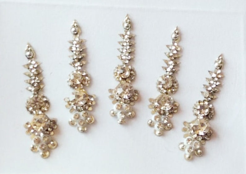 Silver Bindi Festival Long Bindis Bindis india Bindis - Etsy
