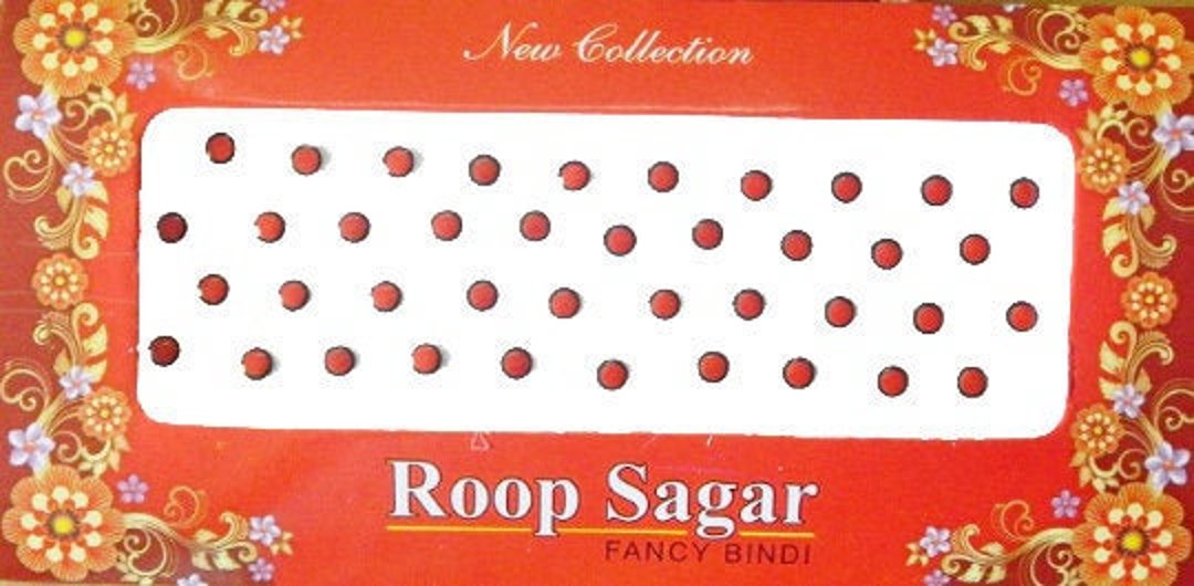 2 Pack Red Bollywood Style Body Bindis Small Size Red Round Forehead ...