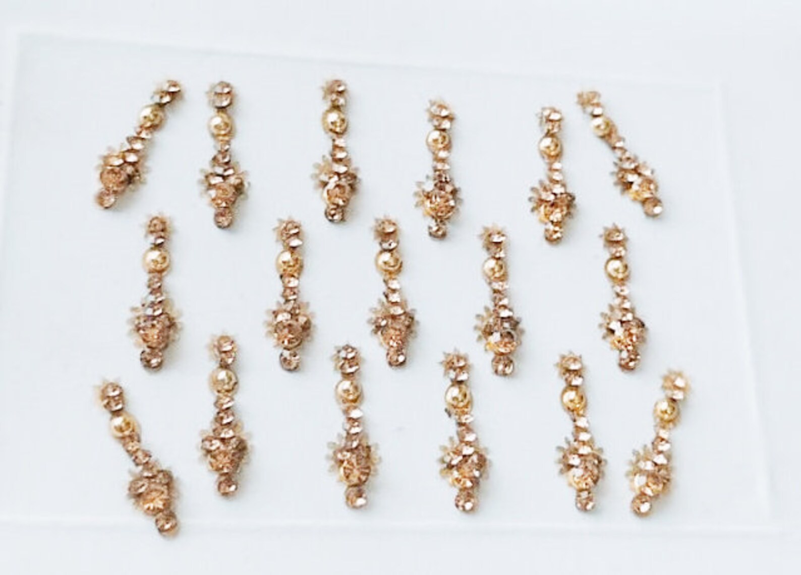 Gold Long Bindi Crystal Designer Bindi Rhinestones Bollywood Bindis ...