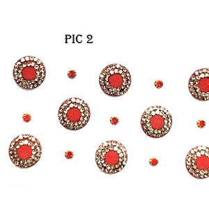 Red Indian Bindis Big Round Wedding Designer Bindis, Rhinestone Tattoo ...
