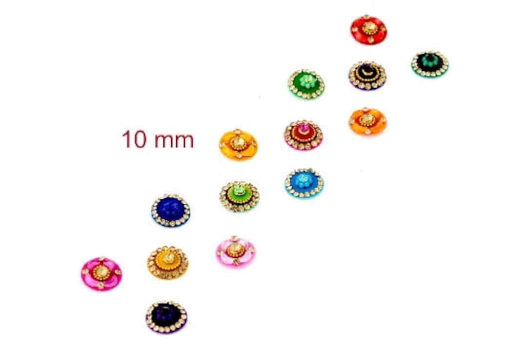 Big Round Bindis, Stone Round Bindi, Colorful Bindi Stickers, Bindi ...