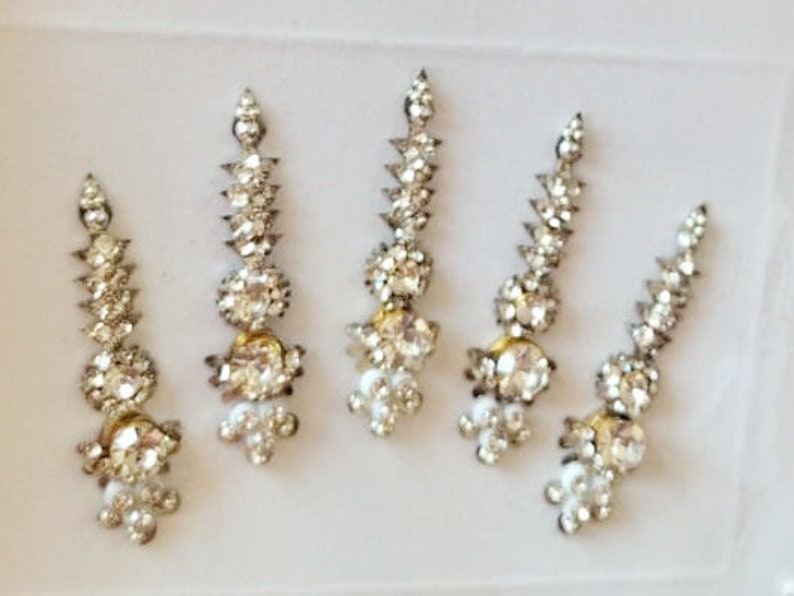 Silver Bindi Festival Long Bindis Bindis india Bindis - Etsy