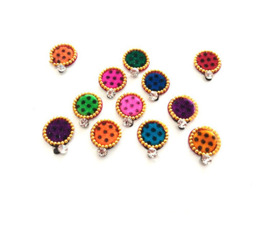 Round Bindis Dotted Colorful Bindi Bridal Round Bindis | Etsy