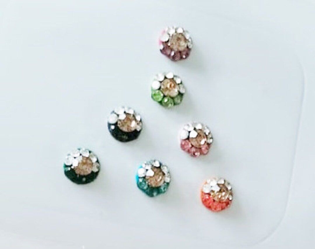 Multi Color Round Bindi Tattoos Round Rhinestone Bindi - Etsy