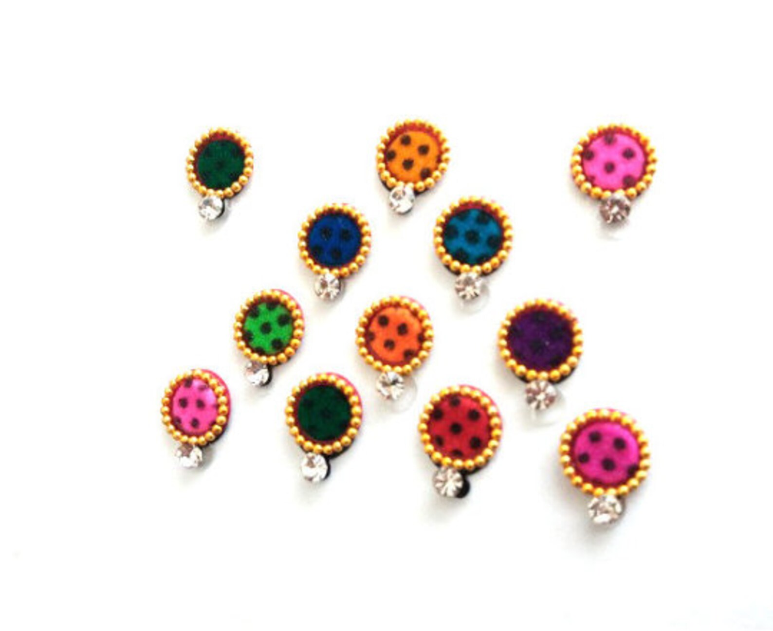 Round Bindis Dotted Colorful Bindi Bridal Round Bindis | Etsy