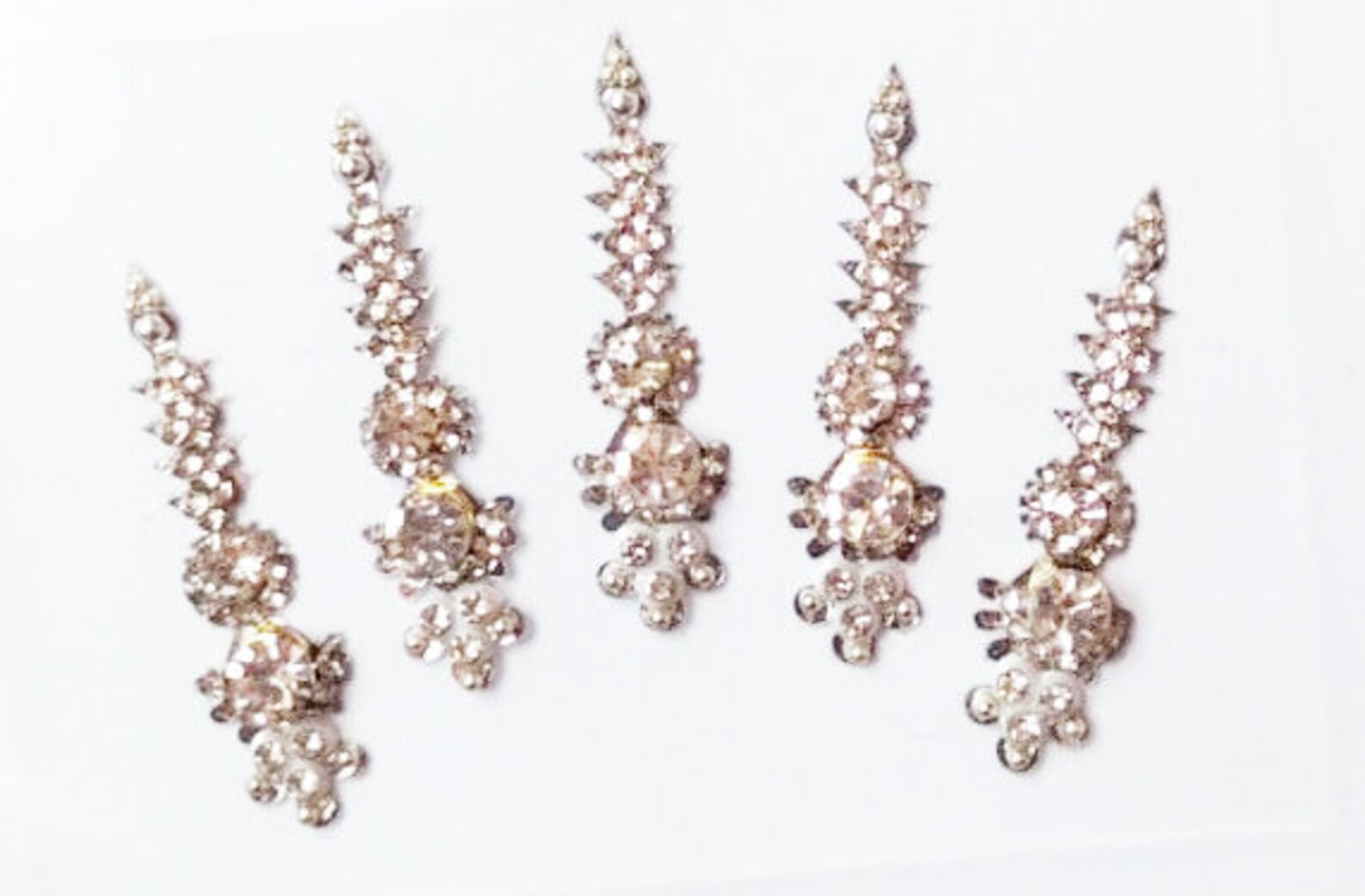 Silver Bindi Festival Long Bindis Bindis india Bindis - Etsy