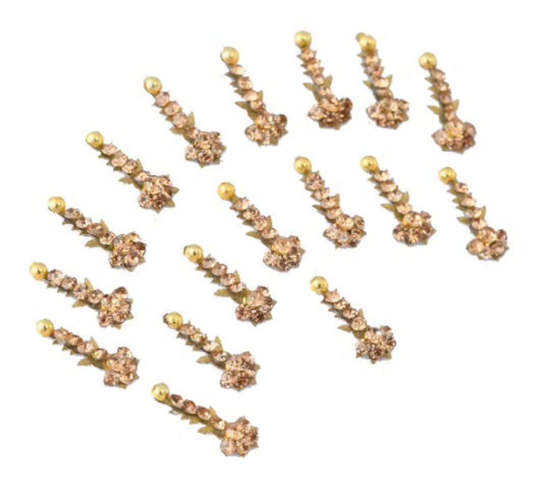 Long Golden Bindi Bindi Sticker Indian Wedding Bindis - Etsy
