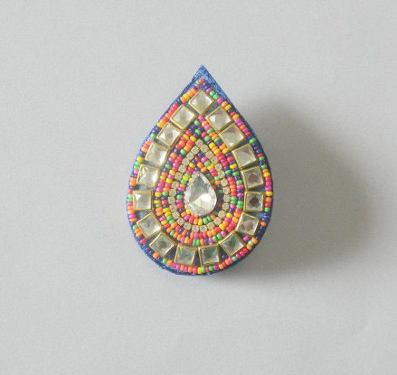 Oval Shape Pin Indian Sari Pins Beautiful Handmade Pin for - Etsy