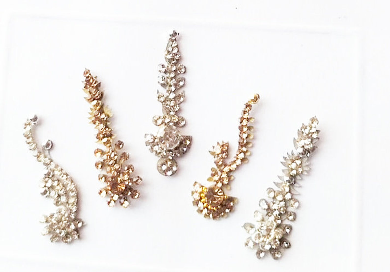 Long Silver/gold Bindi Stickers Bridal Bindis India Bindis - Etsy
