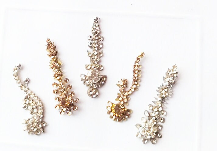 Long Silver/gold Bindi Stickers Bridal Bindis India Bindis - Etsy