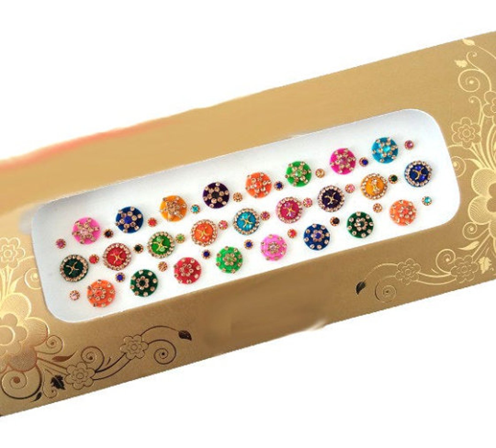 Bindis Round Multicolor Bindi Stickers Indian Colorful | Etsy