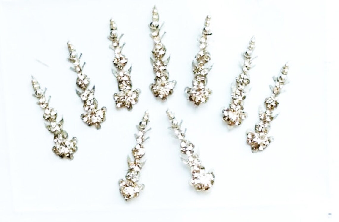 Long Silver Bindi Bridal Stone Body Art Face Jewels Bindis - Etsy