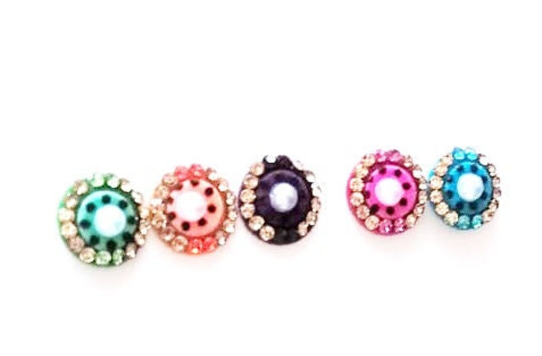 Round Bridal Bindis Indian Stone Velvet Bindi Dot Bollywood - Etsy