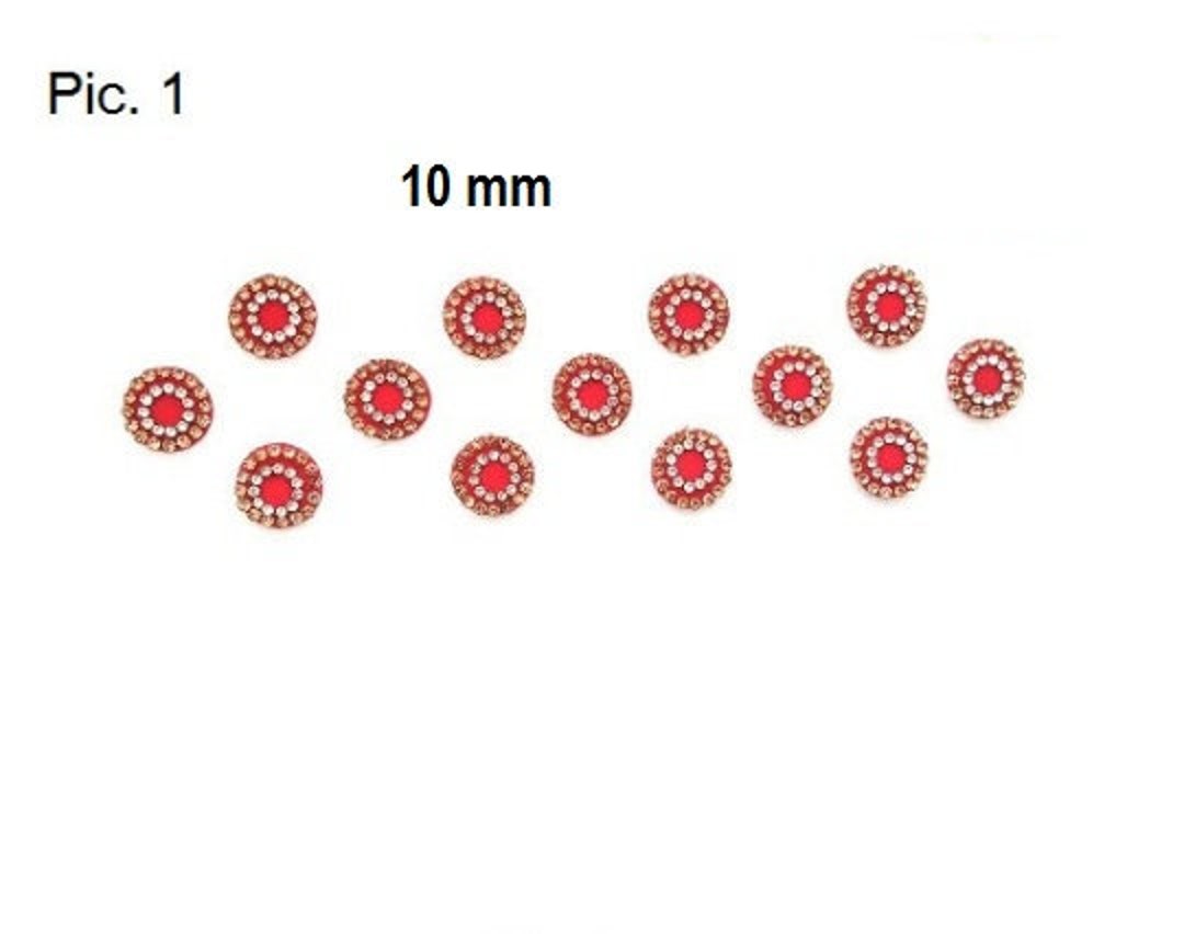 Big Red Round Popular Bridal Wedding Bindi Indian Double Decker Red ...
