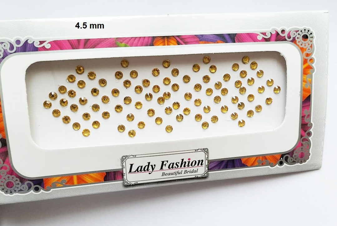 Gold Round Bindis , 4 Pack Wholesale Bindis Wedding Face Jewels Indian Body Art Temporary ...