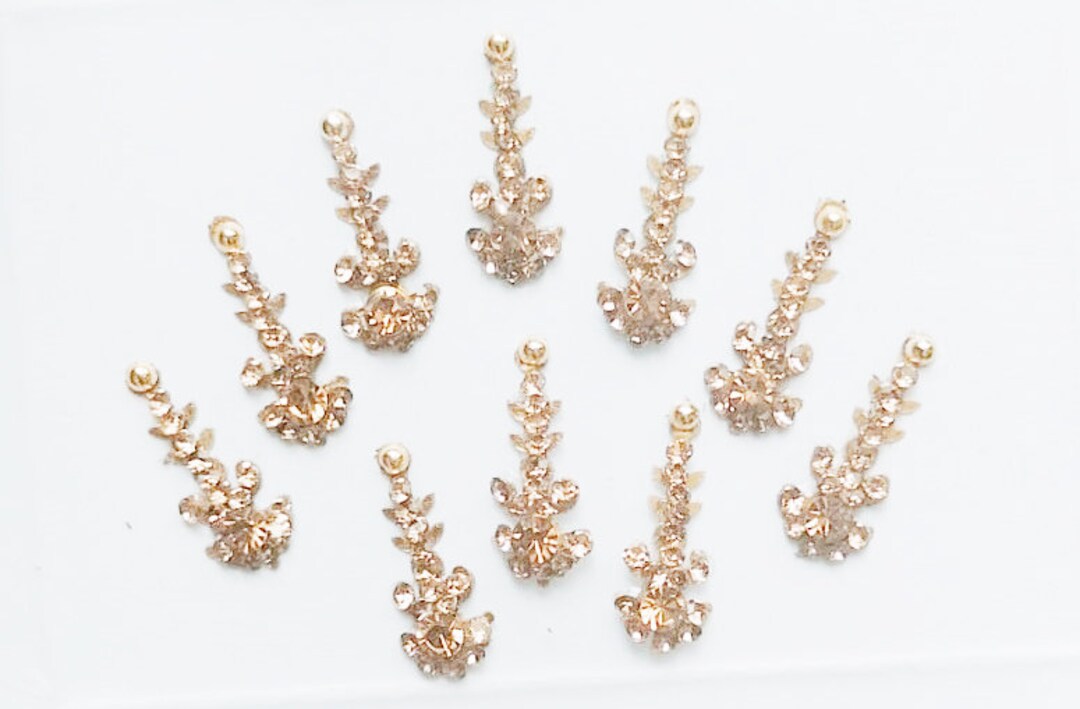 Gold Long Bindi Face Jewels Bindis Bridal Bindis Stickers - Etsy