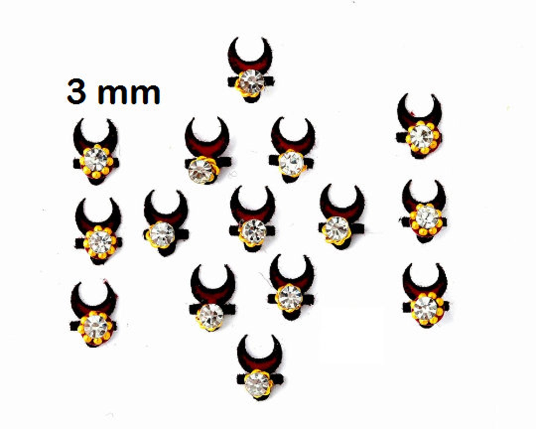 4 Pack Wholesale Maroon Moon Self Adhesive Stickers, Marathi Bindis ...