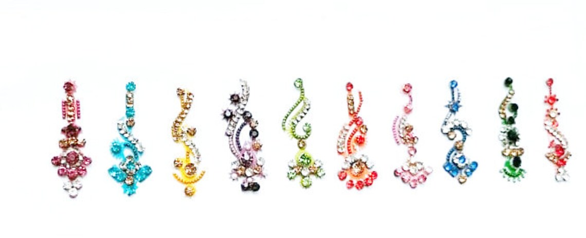 High Quality Long Bindi Temporary Face Stickers Bridal Bindis - Etsy