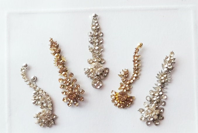Long Silver/gold Bindi Stickers Bridal Bindis India Bindis - Etsy