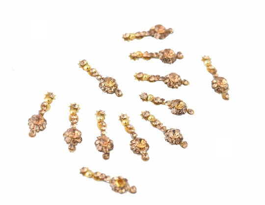 Gold Long Bindi Face Jewels Bindis bridal Bindis Stickers - Etsy