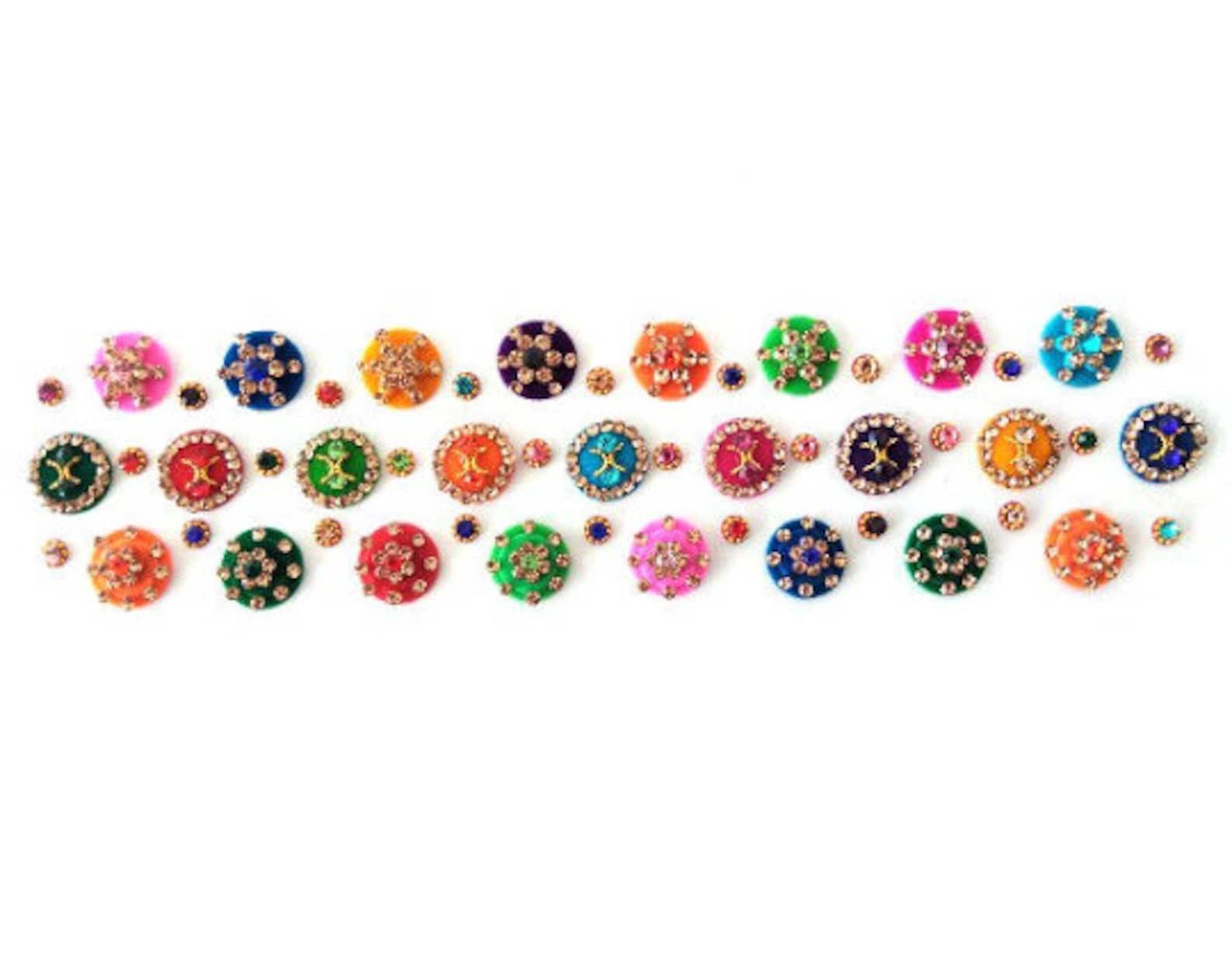 Bindis Round Multicolor Bindi Stickers Indian Colorful | Etsy
