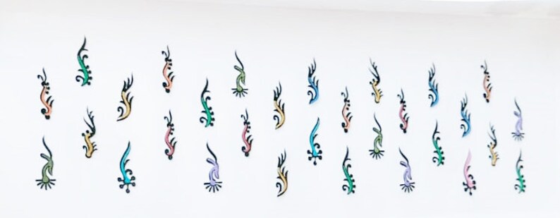 3 Pack Body Art Stickers, Long Bindis Snake Style Bindi, Temporary ...