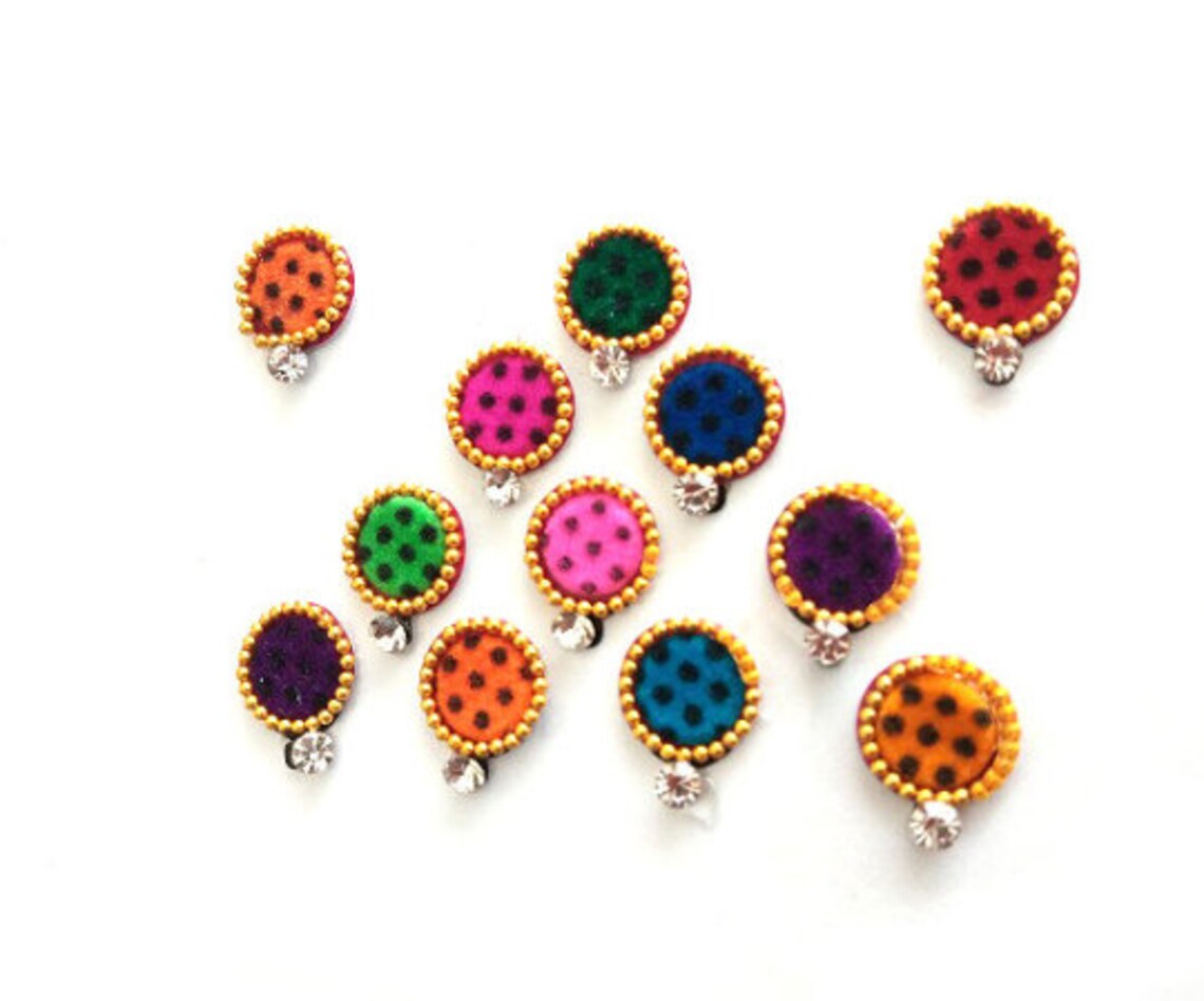 Round Bindis Dotted Colorful Bindi Bridal Round Bindis | Etsy