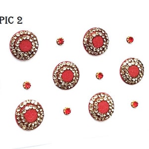 Red Indian Bindis Big Round Wedding Designer Bindis, Rhinestone Tattoo ...