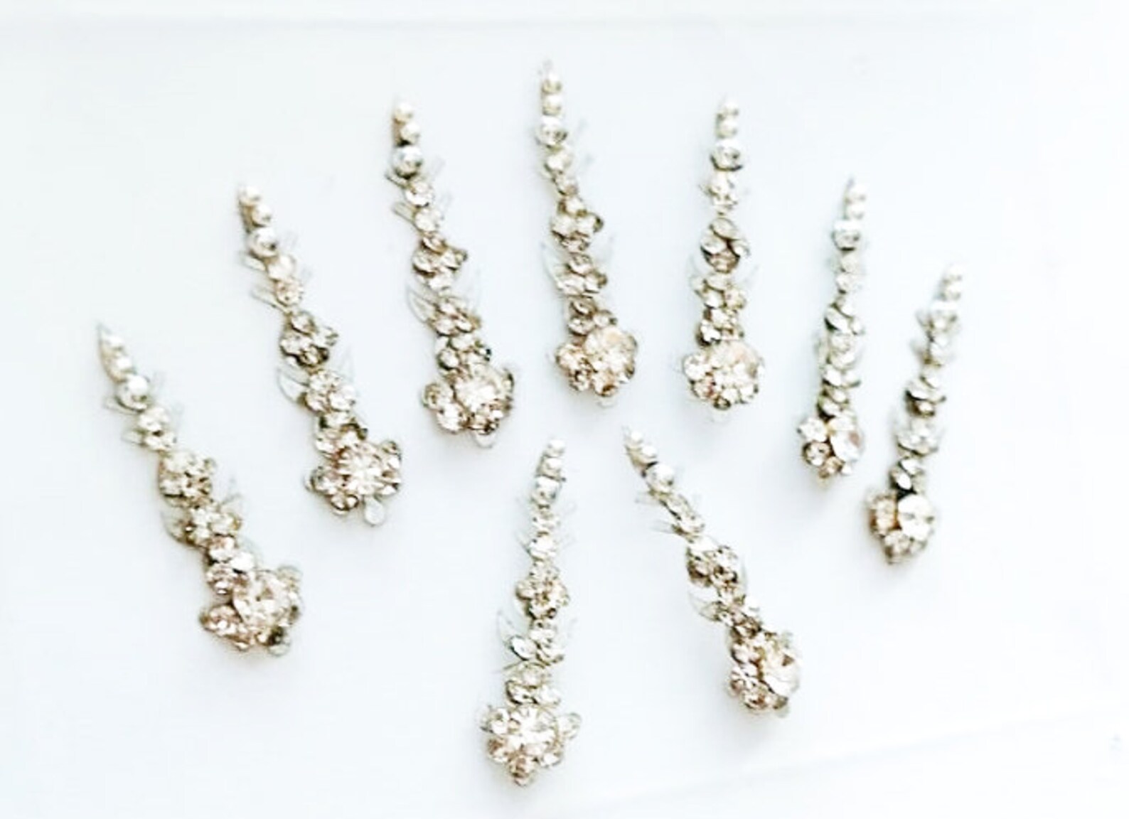 Long Silver Bindi Bridal Stone Body Art Face Jewels Bindis - Etsy