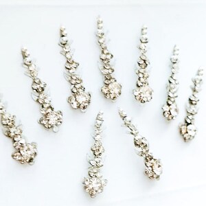 Long Silver Bindi Bridal Stone Body Art Face Jewels Bindis - Etsy