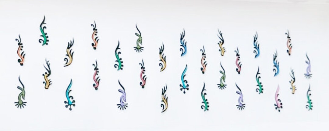 3 Pack Body Art Stickers, Long Bindis Snake Style Bindi, Temporary ...