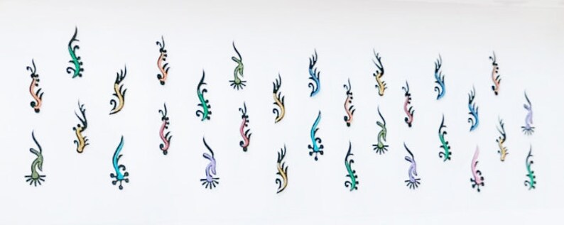 3 Pack Body Art Stickers, Long Bindis Snake Style Bindi, Temporary ...