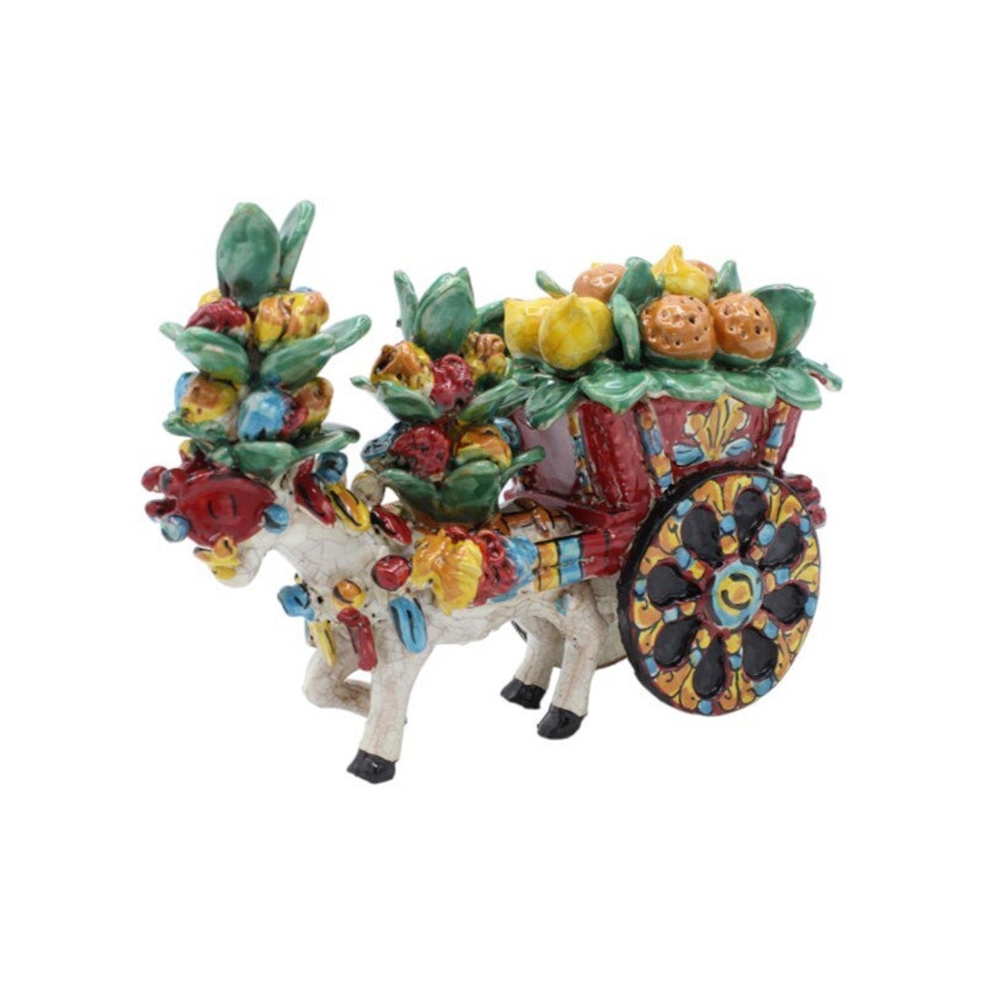 Sicilian Ceramic Carretto Sicilian Ceramic Cart H. 16 X L. 23 Cm - Etsy
