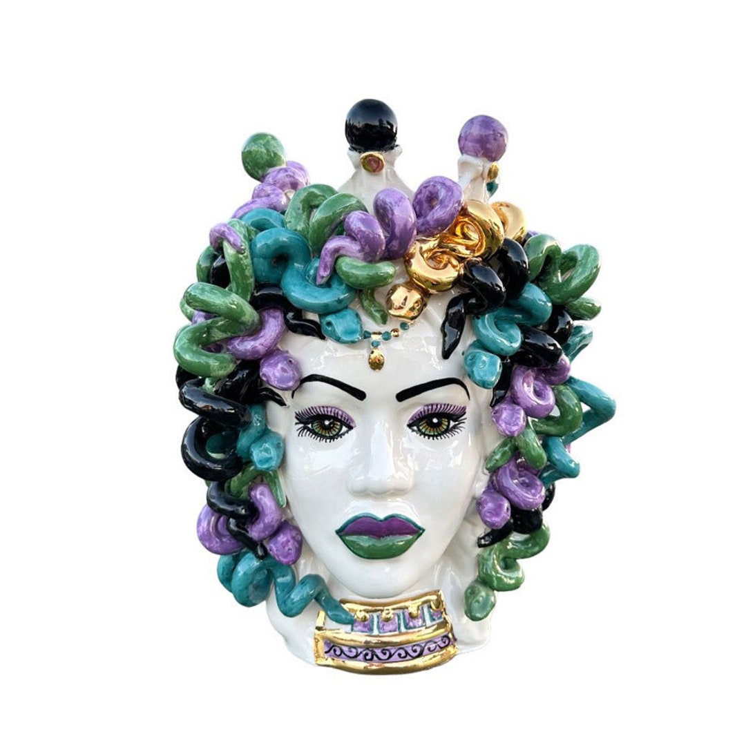 Medusa Head Vase in Luxury Sicilian Ceramic L. 35 X H. 40 Cm - Etsy
