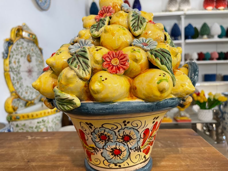 Ceramic Lemon Vase Sicilian Ceramic Lemon Vase L. 27 X H. 32 - Etsy Ceramic Lemon Vase Sicilian Ceramic Lemon Vase L. 27 X H. 32 - Etsy