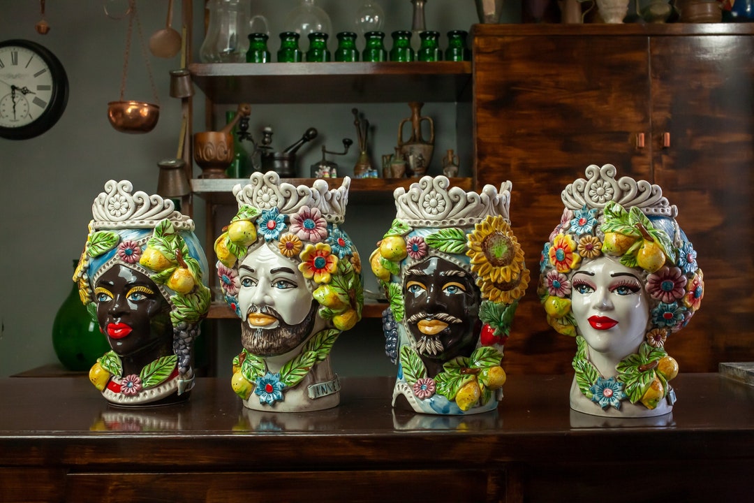 Moorish Heads 4 Seasons Moorish Heads in Sicilian Ceramic Model 4 ...