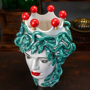 Artwork Moor's Head in Sicilian Ceramic From Caltagirone medusa L. 33 X ...