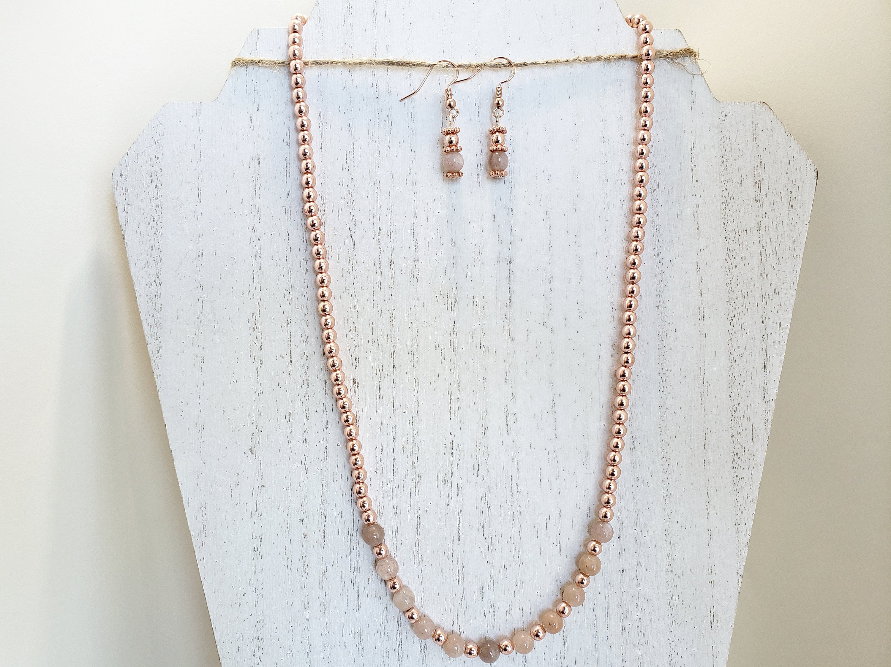 Set de collar de oro rosa - Etsy España