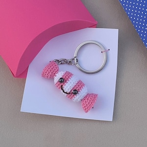 Hand Crochet Keychain, Candy, Handmade Cotton Kids Key Chain READY TO ...