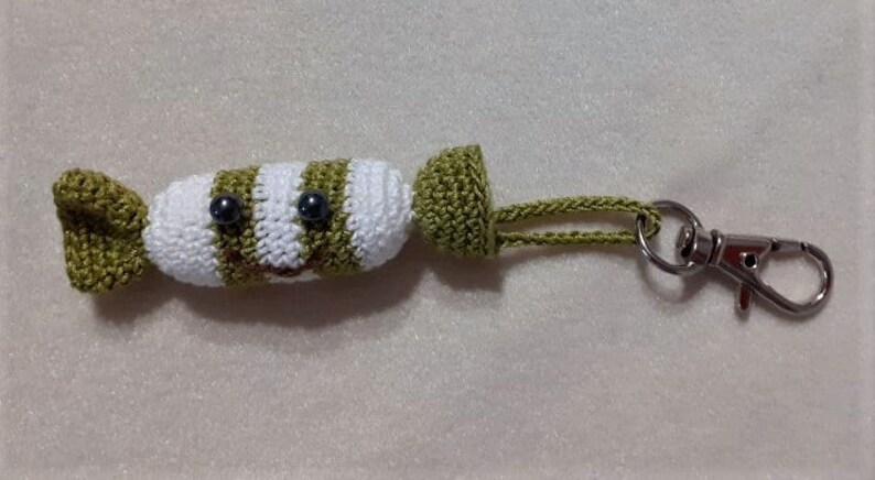 Hand Crochet Keychain, Candy, Handmade Cotton Kids Key Chain READY TO ...
