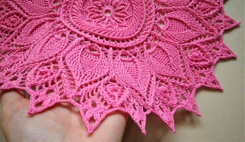 Round Embossed Textured Crocheted Lace Doily 3D Handmade - Etsy